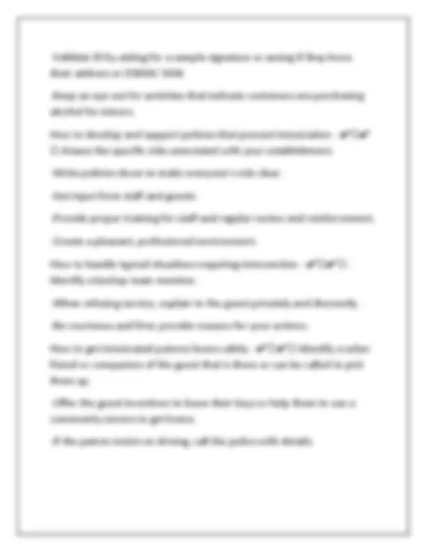 SafeServe Exam Questions: Responsible Beverage Service in BC | Exams ...