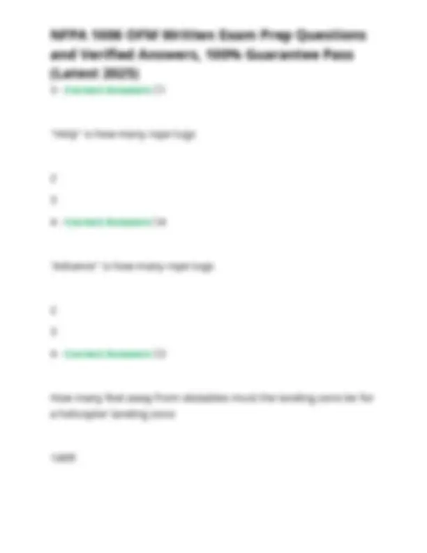 NFPA 1006 OFM Written Exam Prep Questions and Answers | Exams Nursing | Docsity