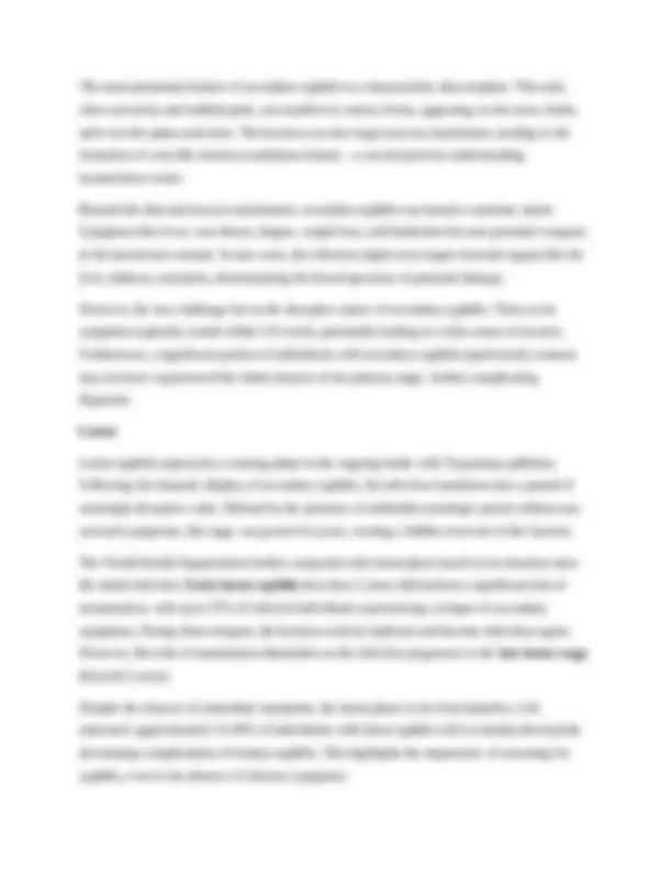 Syphilis: causes, symptoms and management. | Thesis Nursing | Docsity