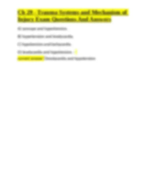 Trauma Systems and Mechanism of Injury Exam Questions and Answers ...
