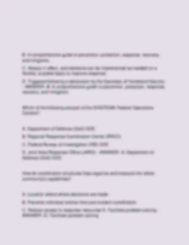 FEMA IS- 800.d Final Exam (New 2024/ 2025 Update) National Response ...