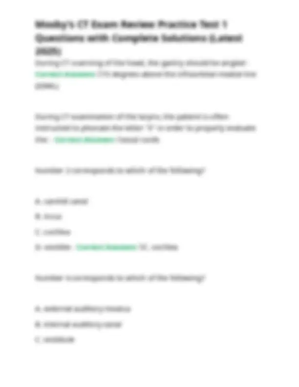 Mosby's CT Exam Review Practice Test 1: Questions with Complete ...
