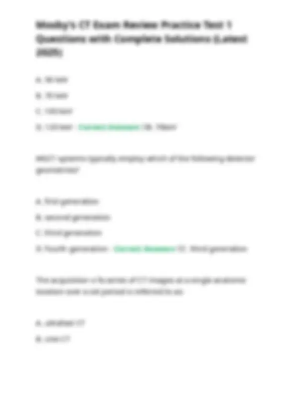 Mosby's CT Exam Review Practice Test 1: Questions with Complete ...