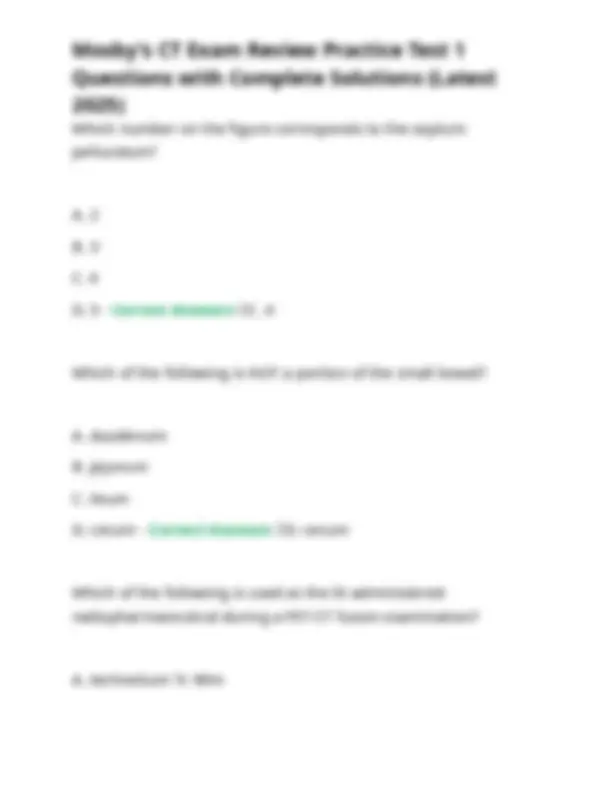 Mosby's CT Exam Review Practice Test 1: Questions with Complete ...
