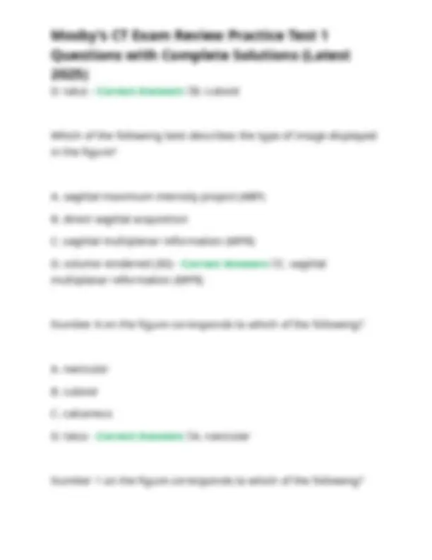 Mosby's CT Exam Review Practice Test 1: Questions with Complete ...