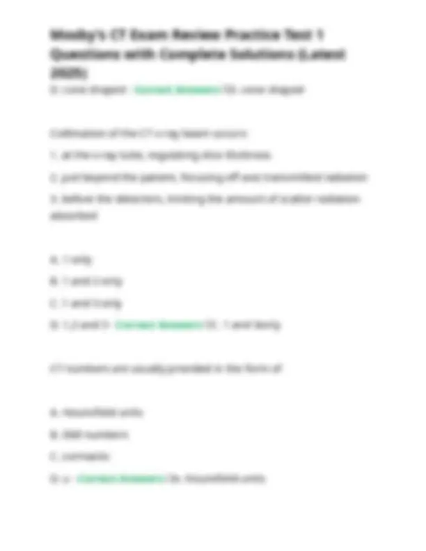 Mosby's CT Exam Review Practice Test 1: Questions with Complete ...
