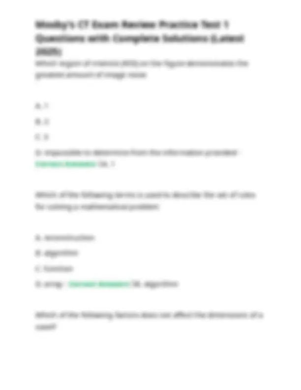Mosby's CT Exam Review Practice Test 1: Questions with Complete ...