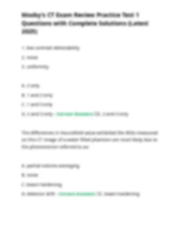 Mosby's CT Exam Review Practice Test 1: Questions with Complete ...