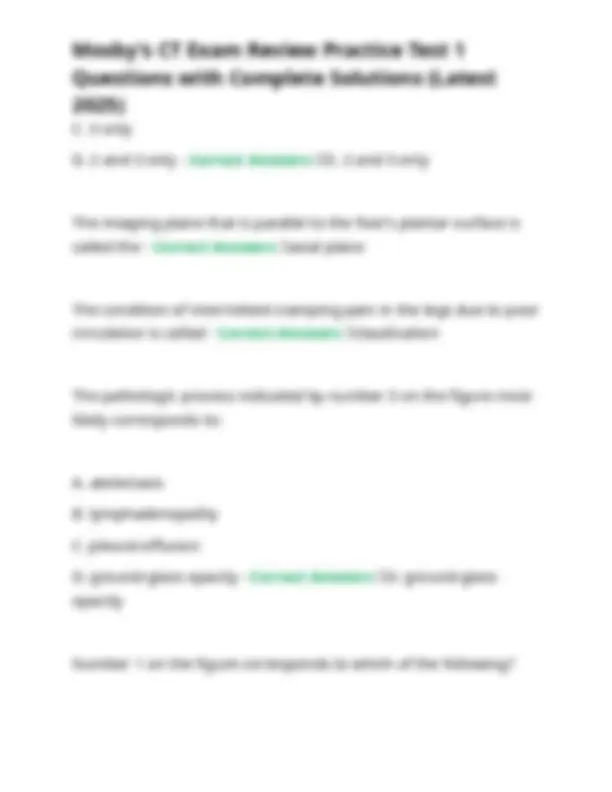 Mosby's CT Exam Review Practice Test 1: Questions with Complete ...
