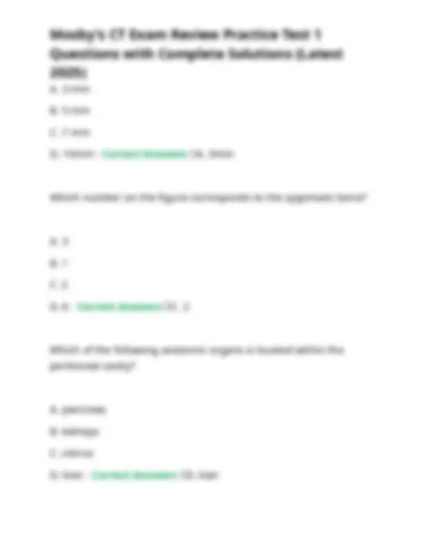 Mosby's CT Exam Review Practice Test 1: Questions with Complete ...