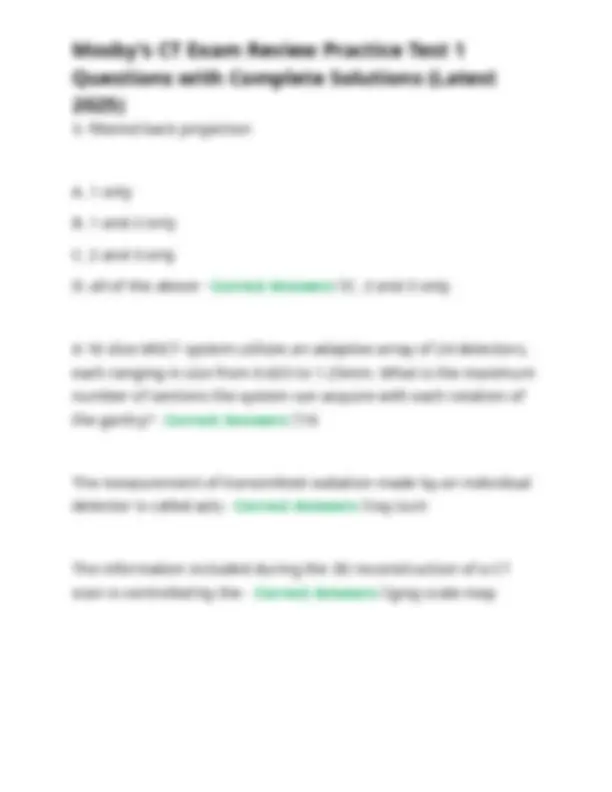 Mosby's CT Exam Review Practice Test 1: Questions with Complete ...