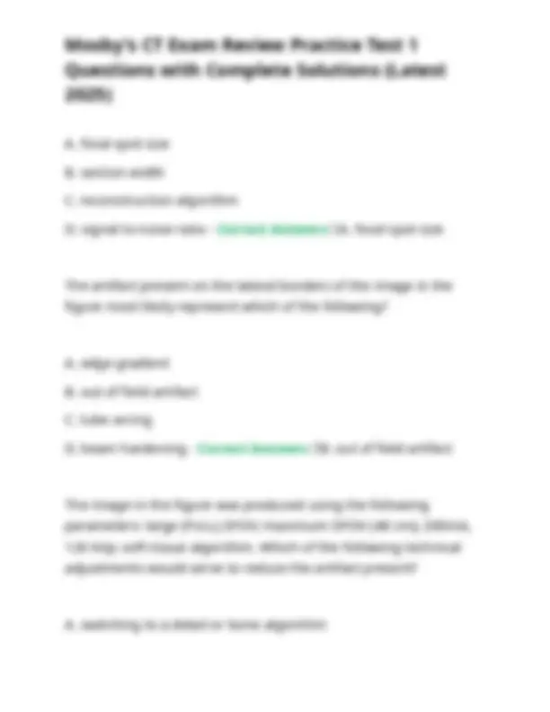 Mosby's CT Exam Review Practice Test 1: Questions with Complete ...