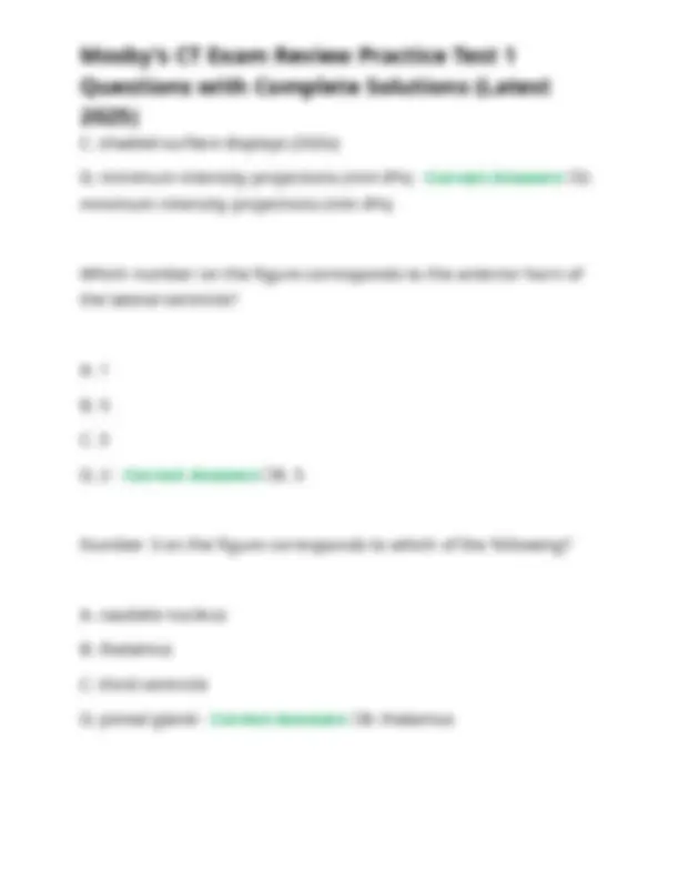Mosby's CT Exam Review Practice Test 1: Questions with Complete ...