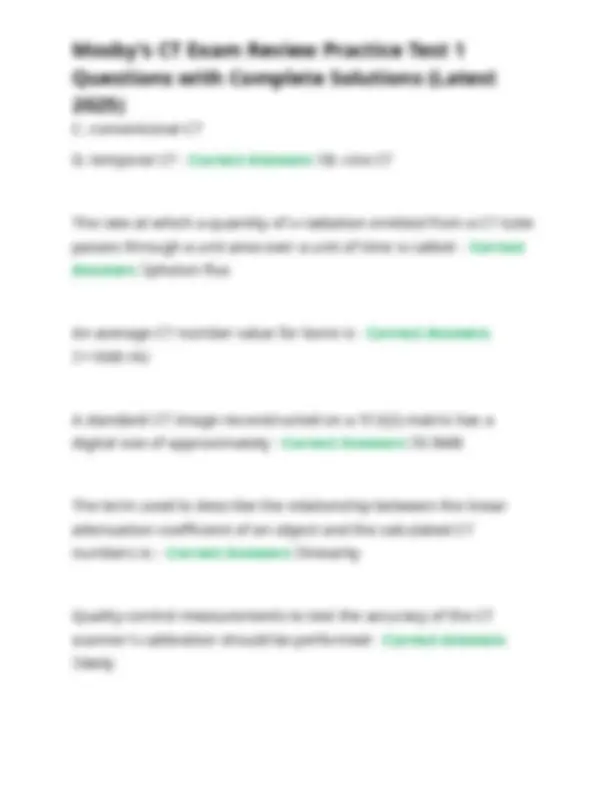 Mosby's CT Exam Review Practice Test 1: Questions with Complete ...