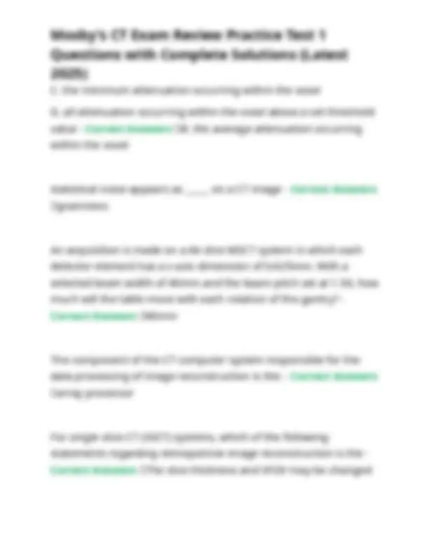 Mosby's CT Exam Review Practice Test 1: Questions with Complete ...