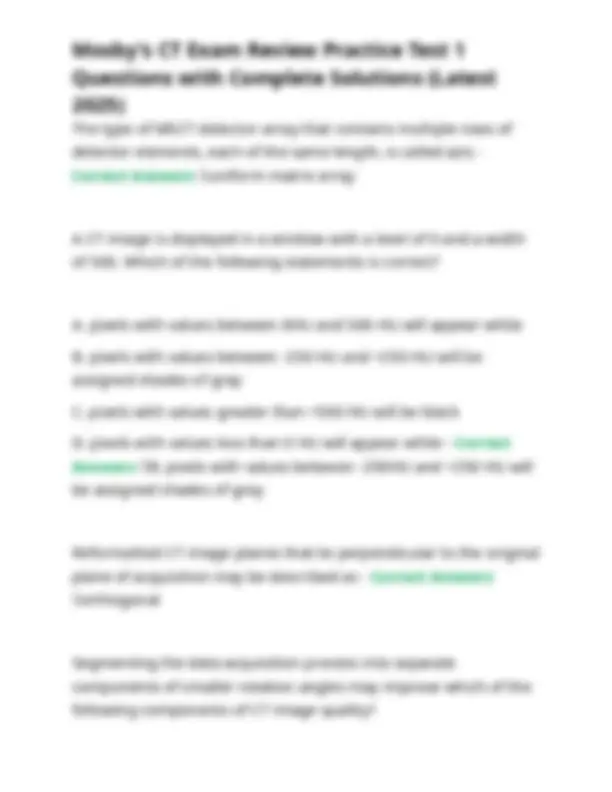 Mosby's CT Exam Review Practice Test 1: Questions with Complete ...