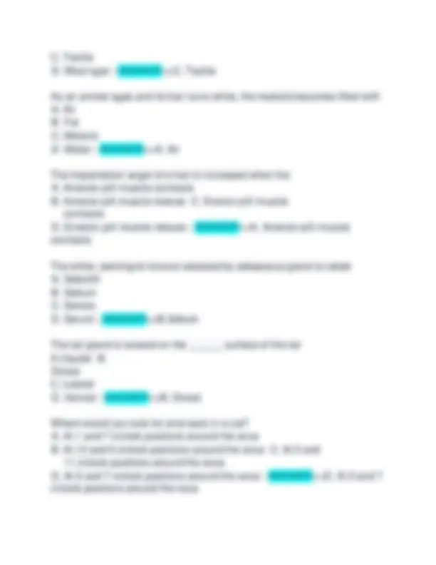 Anatomy & Physiology Test Bank: Multiple Choice Questions with Answers ...