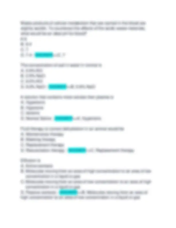 Anatomy & Physiology Test Bank: Multiple Choice Questions with Answers ...