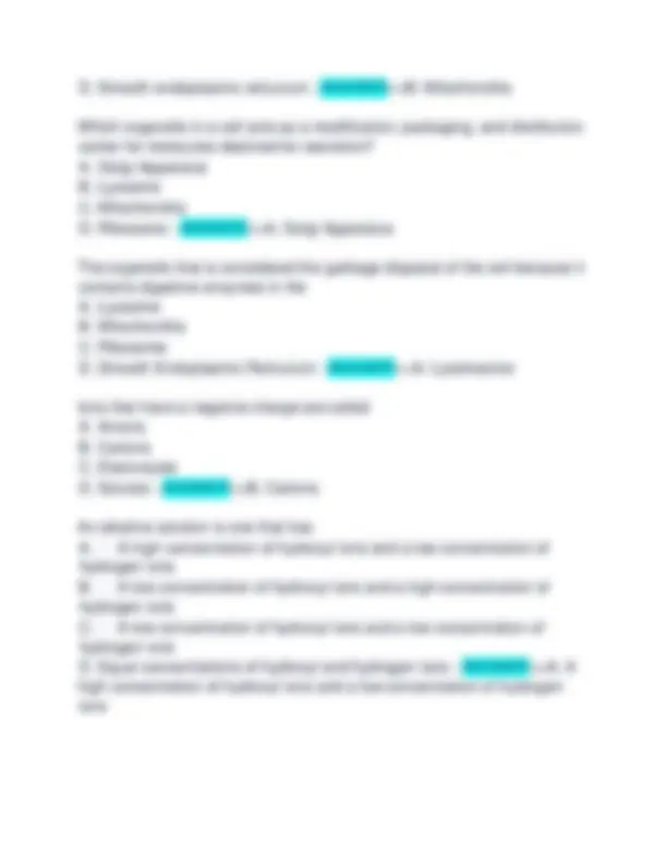 Anatomy & Physiology Test Bank: Multiple Choice Questions with Answers ...