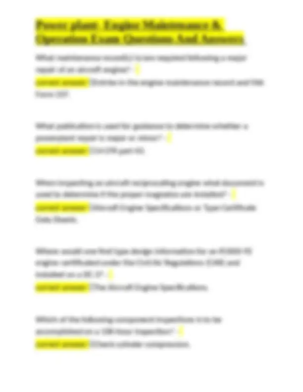 Power plant- Engine Maintenance & Operation Exam Questions And Answers ...