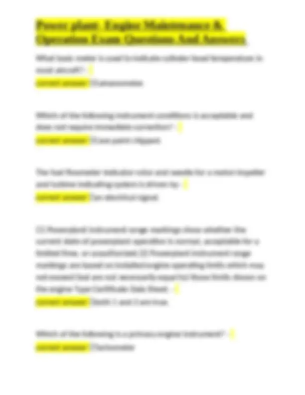 Power plant- Engine Maintenance & Operation Exam Questions And Answers ...