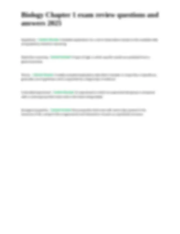 Biology Chapter 1 Exam Review: Basic Concepts Guide | Exams Nursing ...