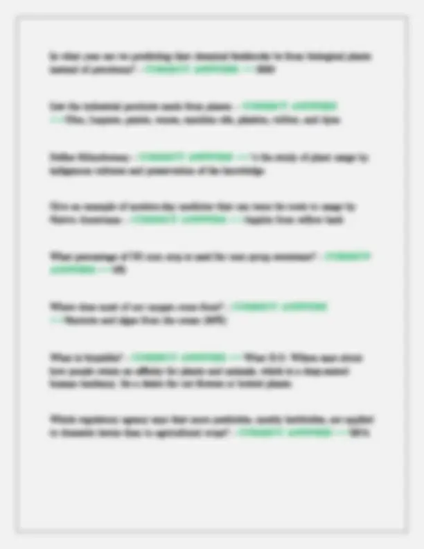 Plant Biology: Final Exam Questions and Answers | Exams Business ...