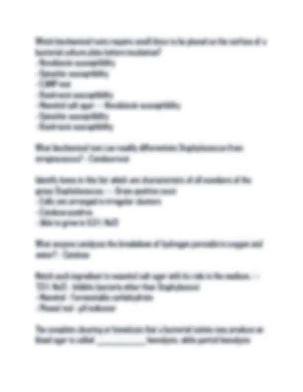 Microbiology Lab Final Study Guide: Identifying Microorganisms | Exams Nursing | Docsity