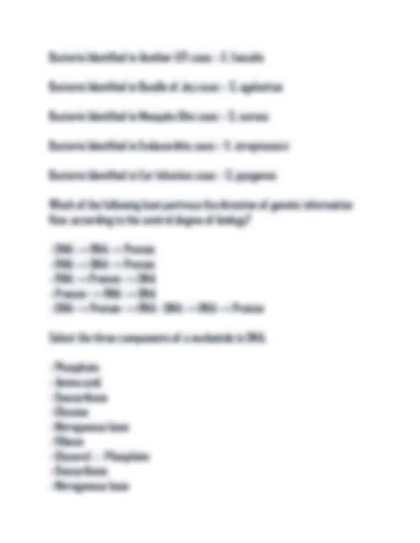 Microbiology Lab Final Study Guide: Identifying Microorganisms | Exams Nursing | Docsity