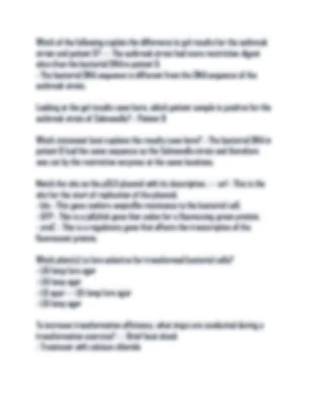 Microbiology Lab Final Study Guide: Identifying Microorganisms | Exams Nursing | Docsity