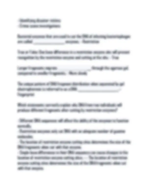 Microbiology Lab Final Study Guide: Identifying Microorganisms | Exams Nursing | Docsity