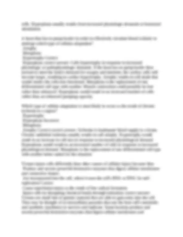 Cellular Injury and Adaptation: Multiple Choice Questions with Answers ...