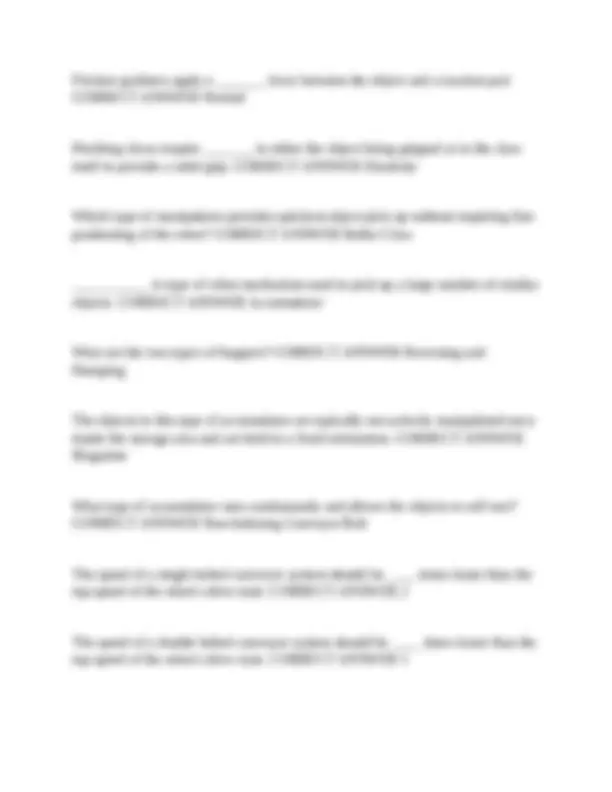 Robotics Practice Questions with correct answers | Exams Robotics | Docsity