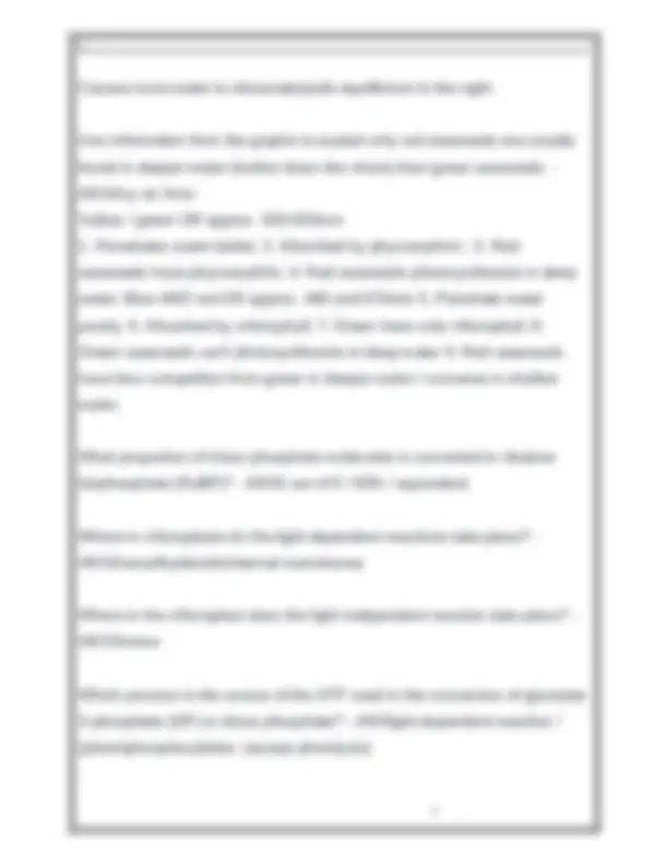 AQA Biology: Photosynthesis Exam Questions with Correct Verified ...