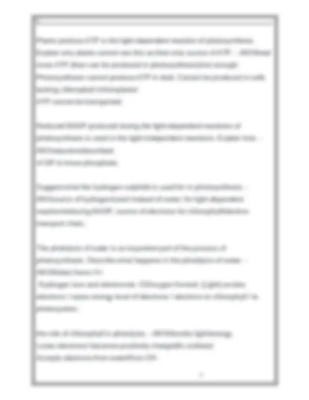 AQA Biology: Photosynthesis Exam Questions with Correct Verified ...