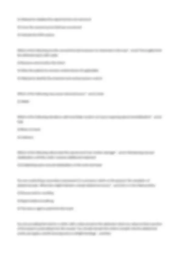 First AID CPR Exam Review Questions and Answers | Exercises Community Health | Docsity