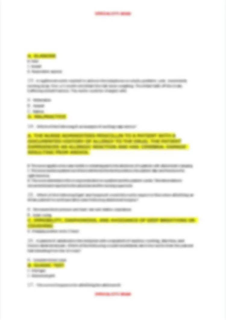 Fundamentals of Nursing Exam 2: Practice Questions and Answers | Exams ...