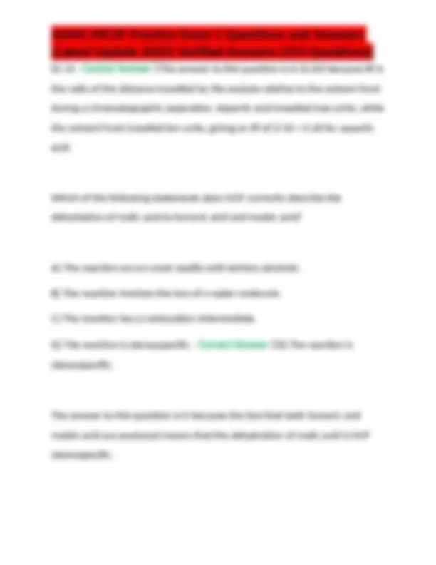 AAMC MCAT Practice Exam 1 Questions and Answers: Chemistry and Physics ...