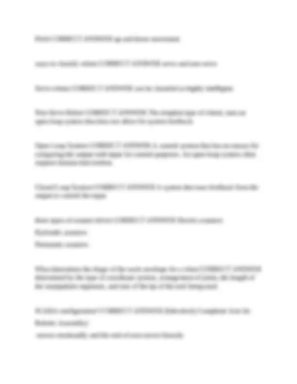 Industrial Robotics Exam Questions and Answers | Exams Robotics | Docsity