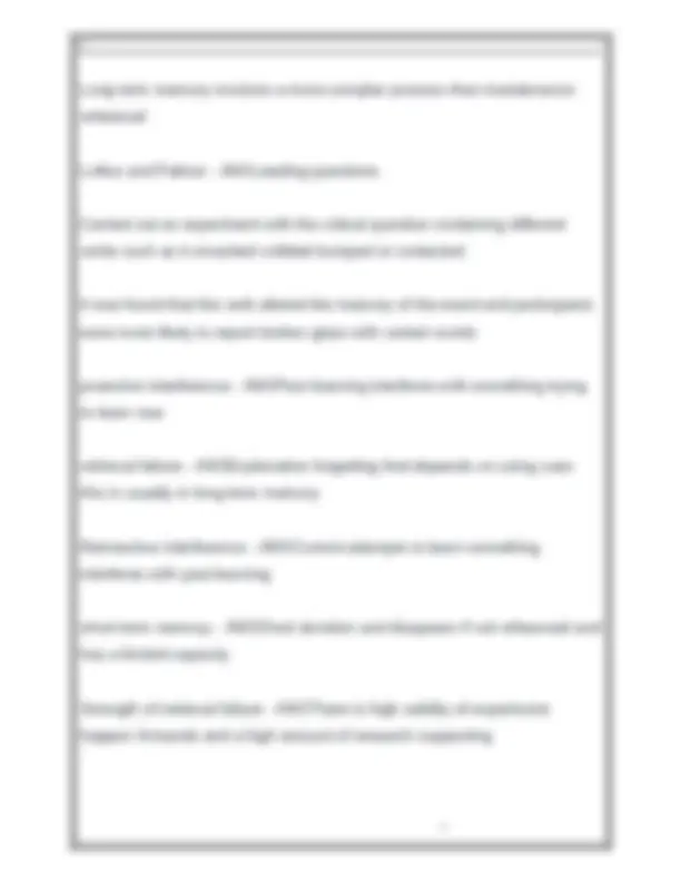 Psychology AQA Paper 1 Memory Latest 2025-2026 Edition. Questions ...