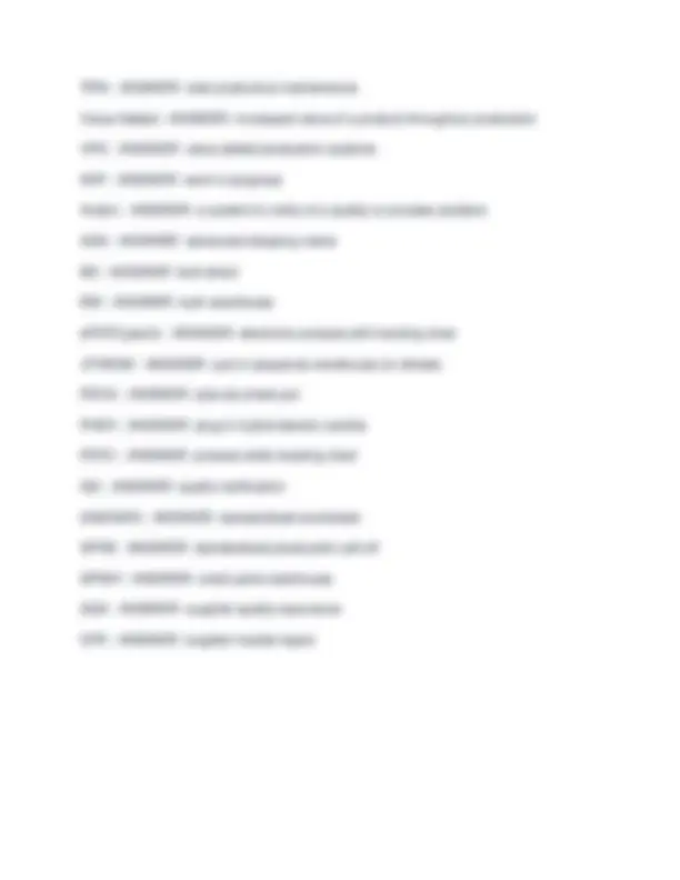 BMW Production Processes: Glossary of Terms and Definitions | Exams Nursing | Docsity