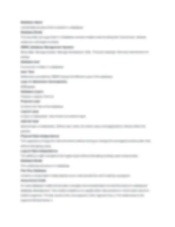 CIS 505 Week 1: Database Concepts and Design - Questions and Answers | Exams Business ...