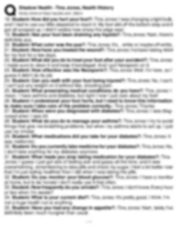 Shadow Health - Tina Jones: Simulated Patient Interview | Exams Nursing ...