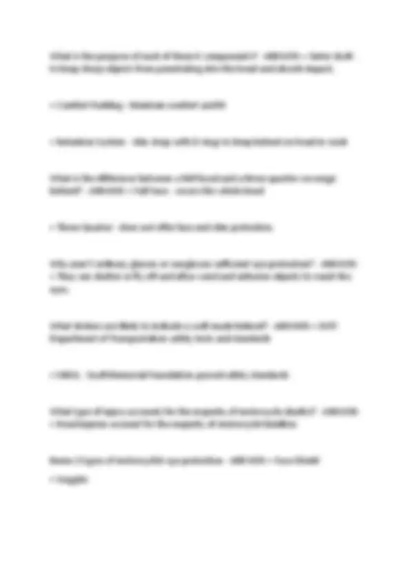 MSF Basic Riders Course Exam: Questions and Answers | Exams Nursing ...