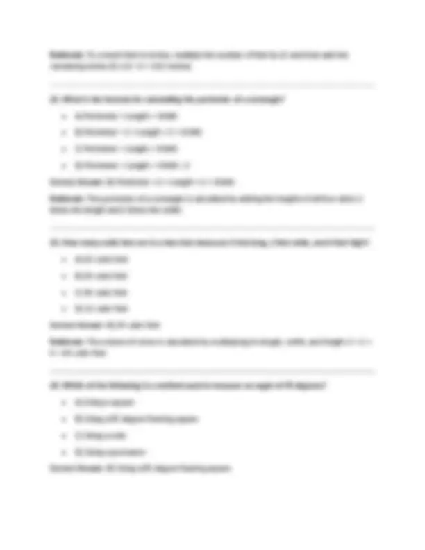 NCCER Module 2 Construction Math Exam Practice | Exams Mathematics ...