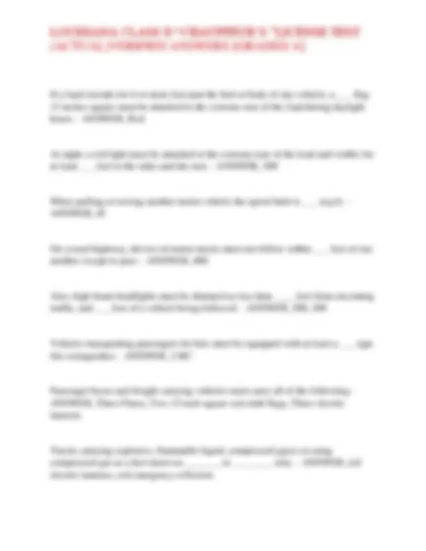 Louisiana Class D Chauffeur's License Test: Verified Answers and Study ...