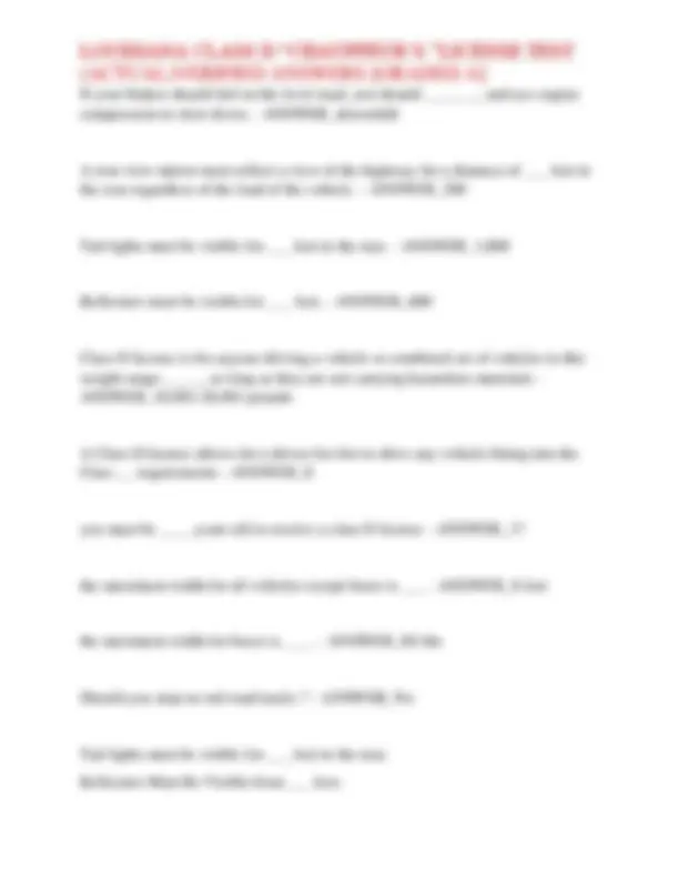 Louisiana Class D Chauffeur's License Test: Verified Answers and Study ...