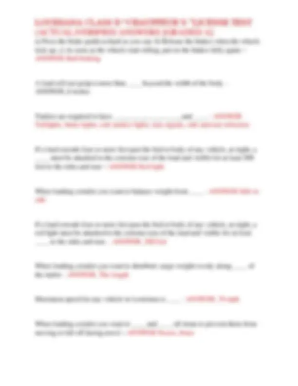 Louisiana Class D Chauffeur's License Test: Verified Answers and Study ...