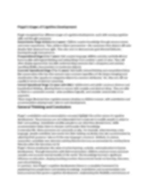 Introduction to Jean Piagets theory | Cheat Sheet Educational ...