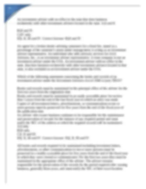 IAR Exam Questions and Answers 2024: Investment Advisers Act of 1940 ...